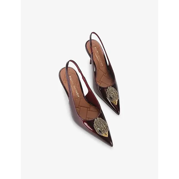 Kurt Geiger Patent-leather Heeled Slingbacks