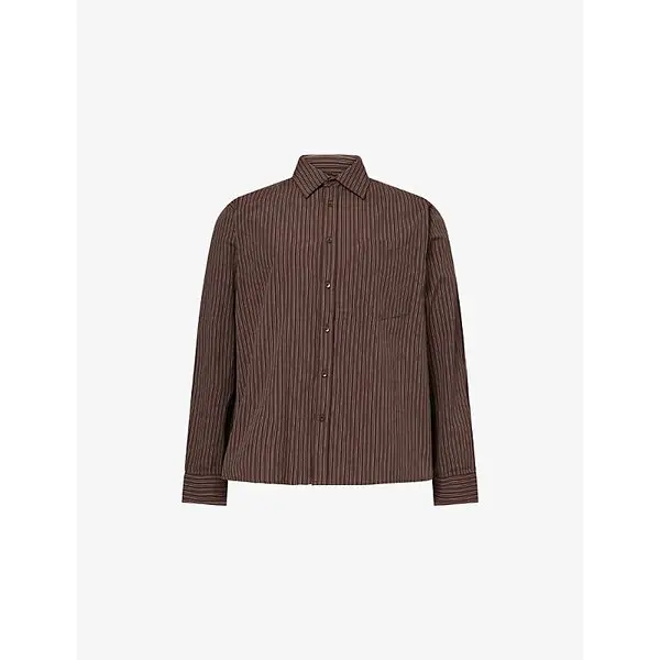 PERCIVAL Clancy Striped Cotton Shirt - Brown