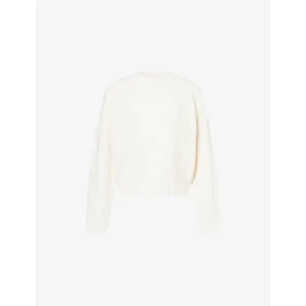 Perfect Moment Crystal Crewneck Merino-wool Jumper - Cream