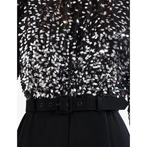 PHASE EIGHT Sequin-embellished Stretch-woven Jumpsuit