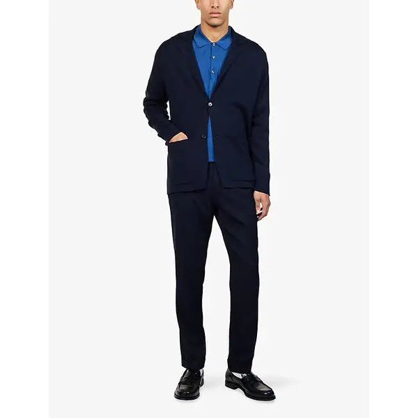 John Smedley Notched-collar Wool Knitted Blazer