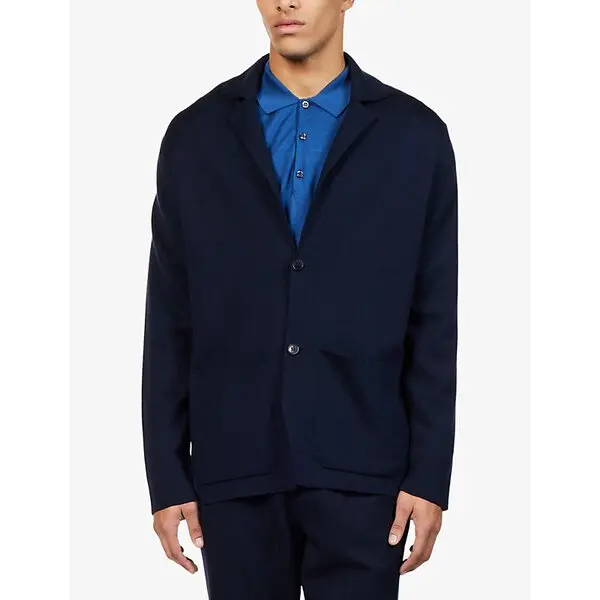 John Smedley Notched-collar Wool Knitted Blazer