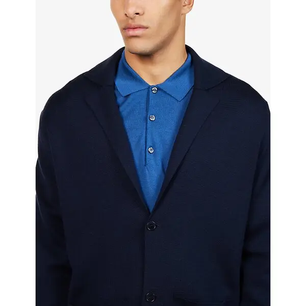 John Smedley Notched-collar Wool Knitted Blazer