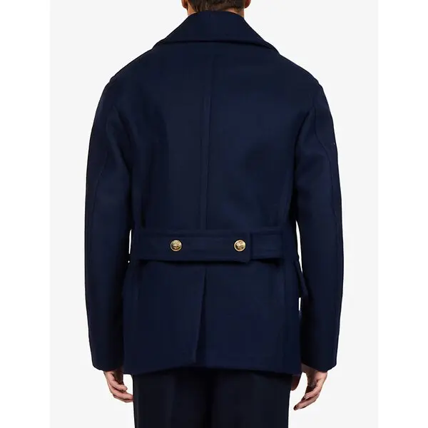 Dunhill Double-breasted Notched-collar Wool Pea Coat
