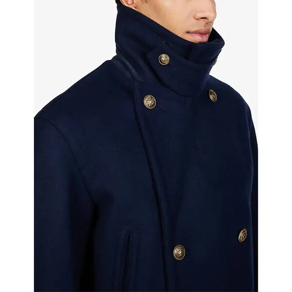 Dunhill Double-breasted Notched-collar Wool Pea Coat