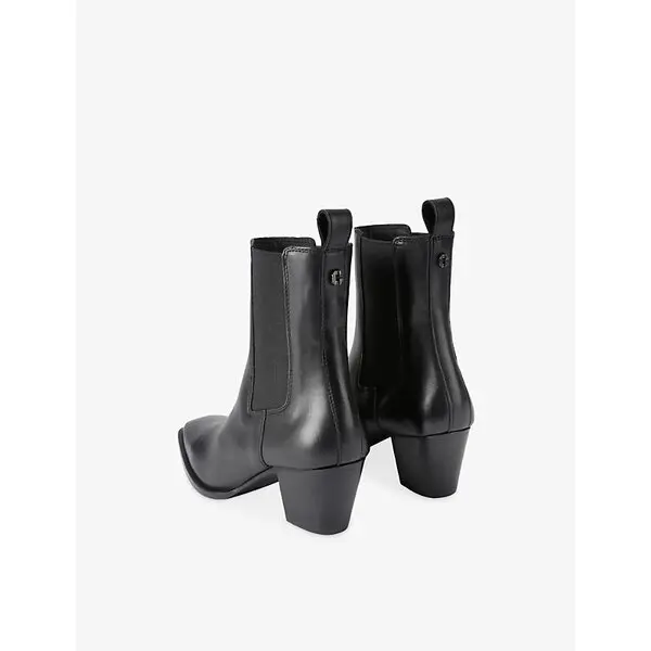 Carvela Riva Leather Heeled Ankle Boots - Black