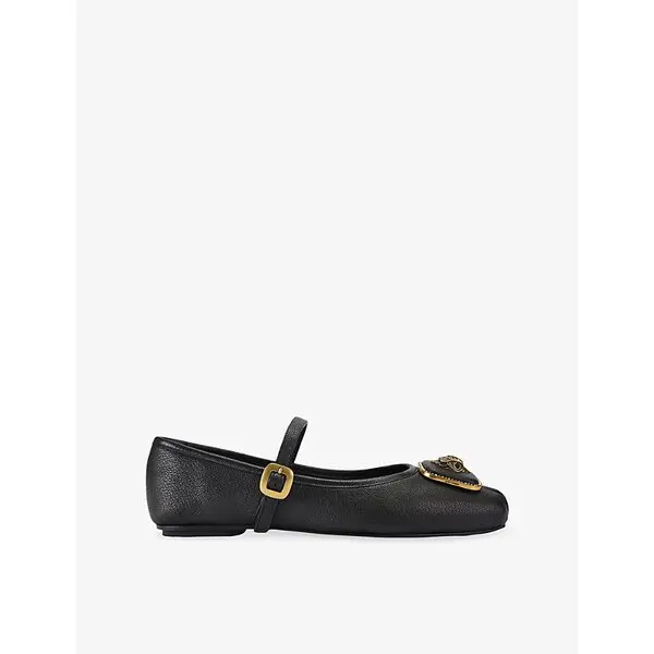 Kurt Geiger Pimplico Embellished Leather Ballet Flats