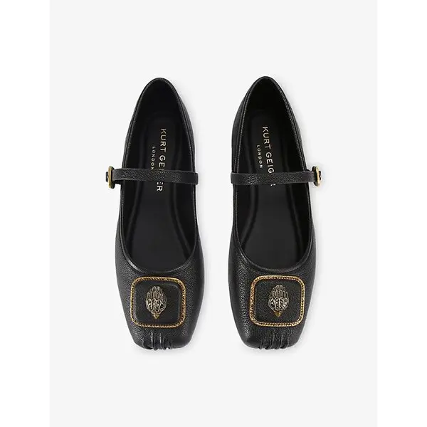 Kurt Geiger Pimplico Embellished Leather Ballet Flats