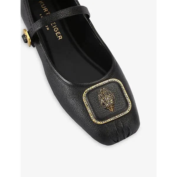 Kurt Geiger Pimplico Embellished Leather Ballet Flats
