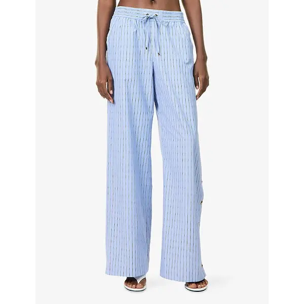 Zimmermann Stripe Snap-button Woven Trousers