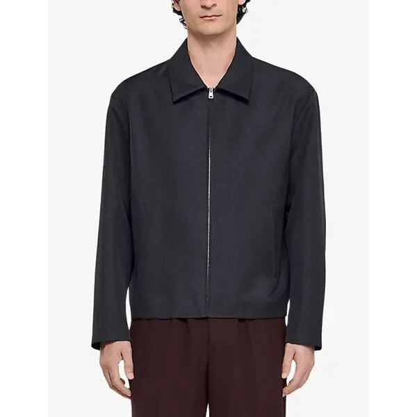 Sandro Technical Zip-up Woven Jacket - Dark Grey