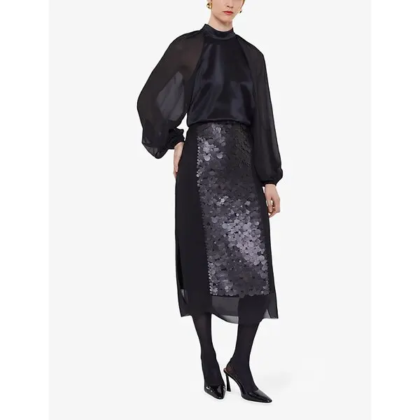 JOSEPH High-neck Satin Blouse