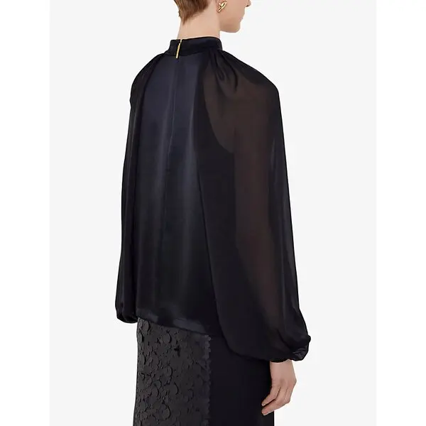 JOSEPH High-neck Satin Blouse