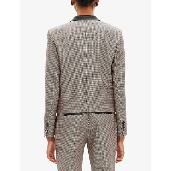 The Kooples Houndstooth Stretch Wool-blend Jacket
