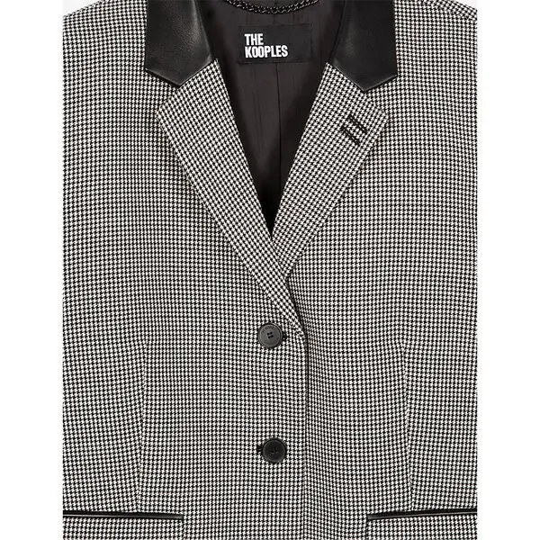 The Kooples Houndstooth Stretch Wool-blend Jacket