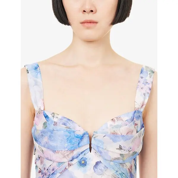 Zimmermann Rebellion Floral Mini Dress - Sky Bloom
