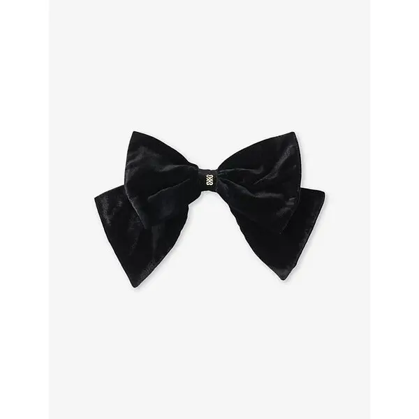 Sandro Velvet Bow Barrette - Black