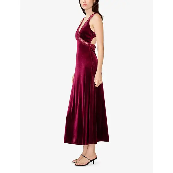knee length dresses for ladies Astr The Label Women's Aurelia Flutter Sleeve Lace Inset Dress - Dusty Pink main image 1