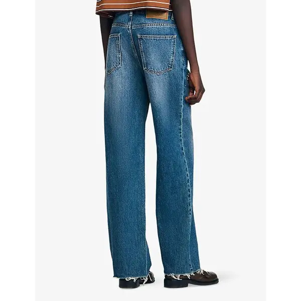 Sandro Rhinestone-embellished Mid-rise Straight Leg Jeans