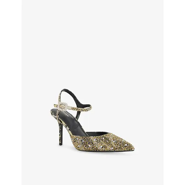 DUNE Confident Woven Heeled Slingback Courts