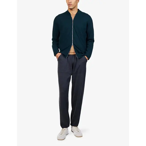John Smedley Elasticated-waist Relaxed-fit Wool Trousers