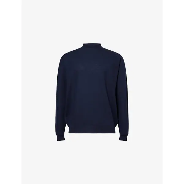 John Smedley Textured Wool Crewneck Jumper - Midnight