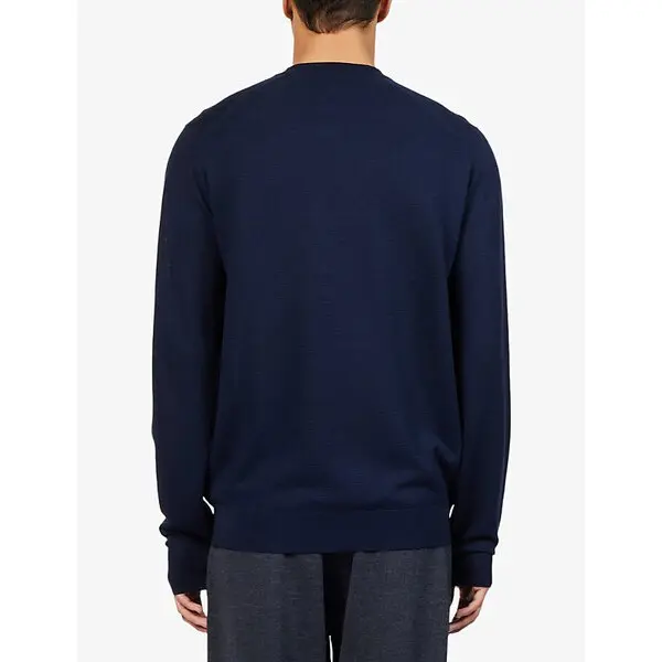 John Smedley Textured Wool Crewneck Jumper - Midnight