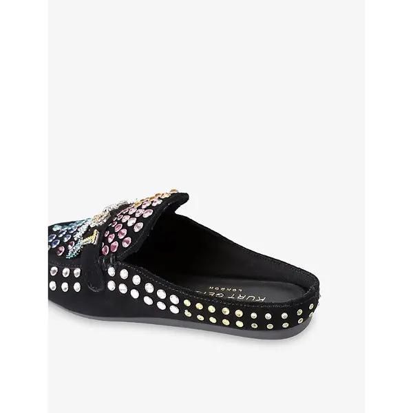 Kurt Geiger Crystal Embellished Suede Slippers