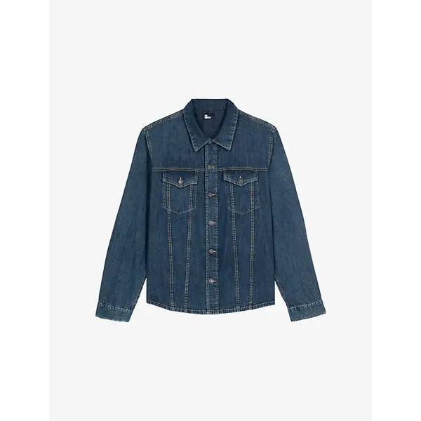 The Kooples Collared Patch-pocket Denim Shirt