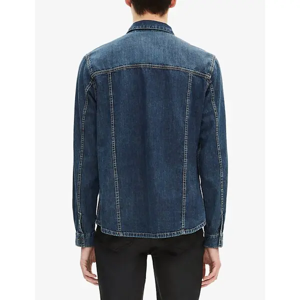 The Kooples Collared Patch-pocket Denim Shirt