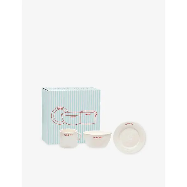 ANNA + NINA I Love You Ceramic Breakfast Set