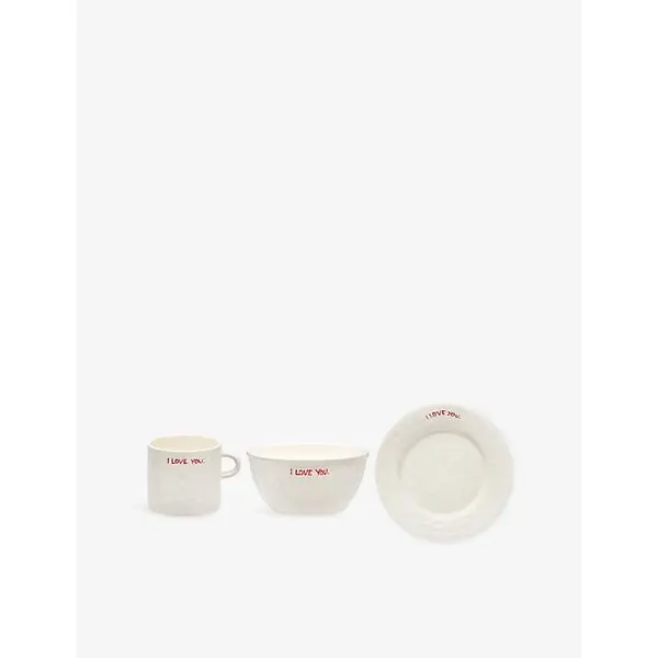 ANNA + NINA I Love You Ceramic Breakfast Set