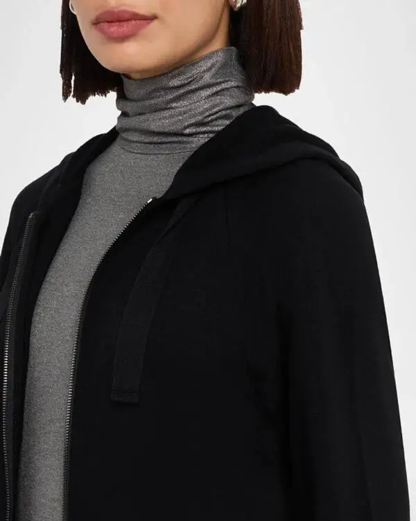 Majestic Filatures Zip-front French Terry Hoodie - 2 Noir