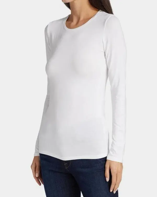 Majestic Filatures Soft Touch Long-sleeve Crewneck T-shirt - Blanc