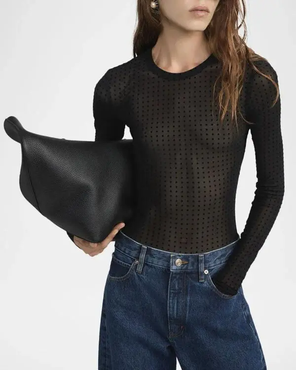 FRAME Mesh Polka Dot Top