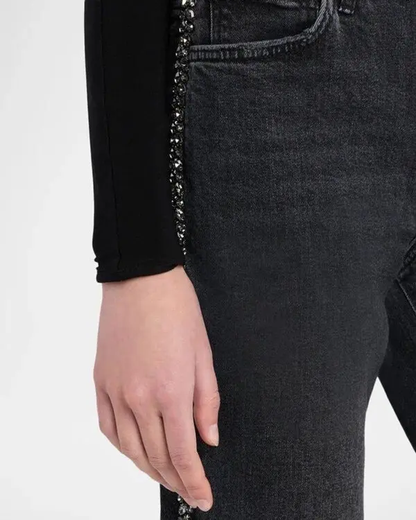 Paige Mason Embellished Ankle Jeans - Glitz Black