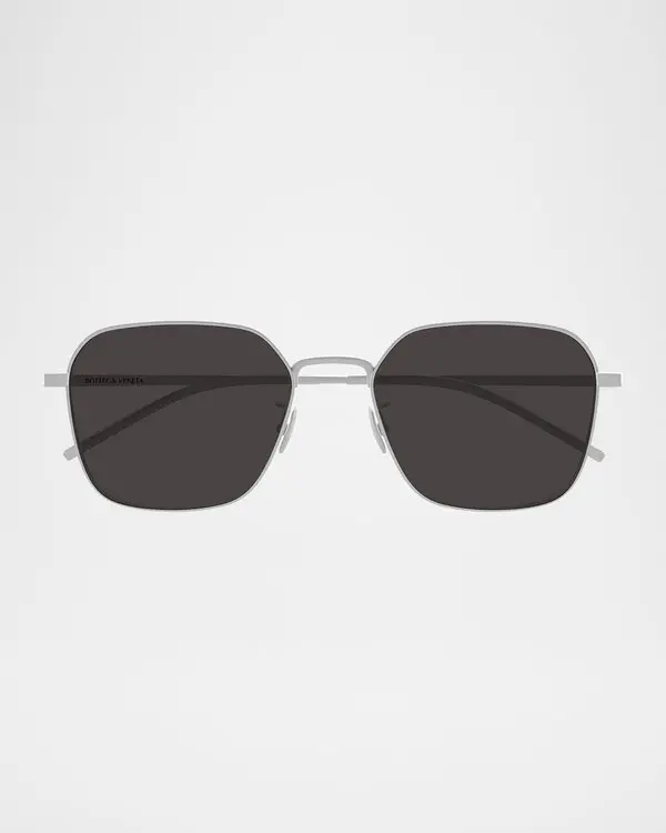Bottega Veneta Square Full Rim Sunglasses - Silver
