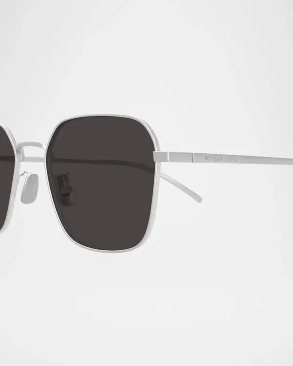 Bottega Veneta Square Full Rim Sunglasses - Silver