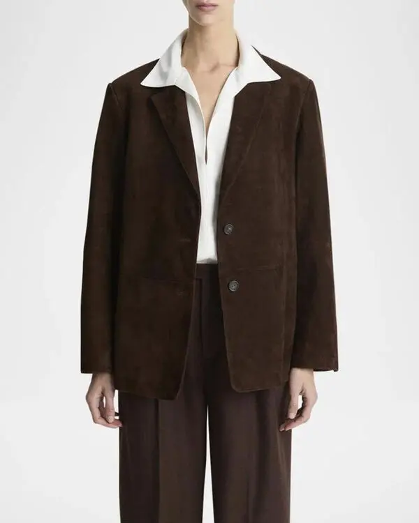Vince Single-breasted Suede Blazer