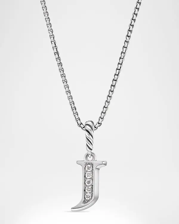 David Yurman Initial Pendant Necklace - Init J