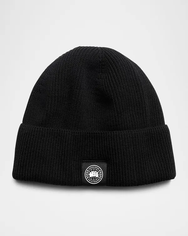 Canada Goose Rib-knit Cotton Beanie - Black
