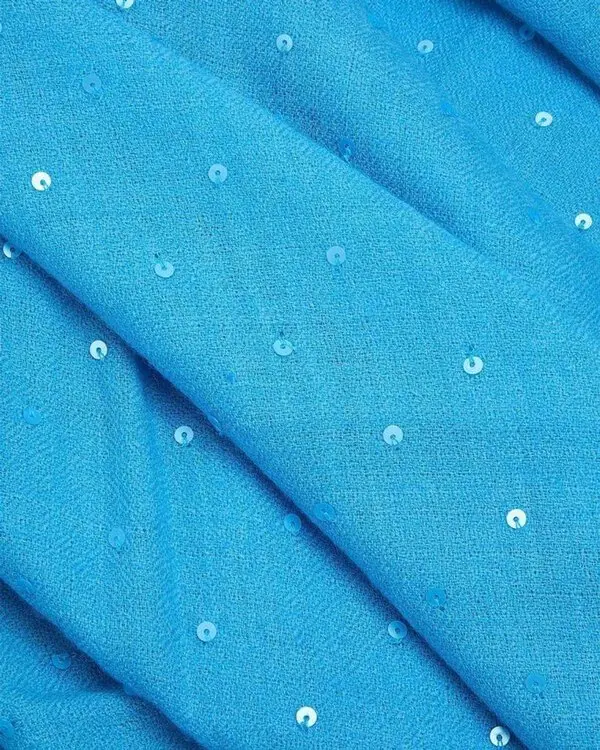 CAROLYN ROWAN ACCESSORIES Cashmere/silk Scarf With Scattered Sequins - Blue