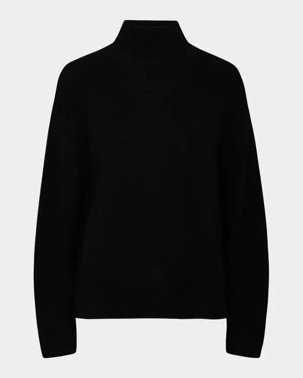 Vince Wool-cashmere Side-slit Turtleneck Sweater