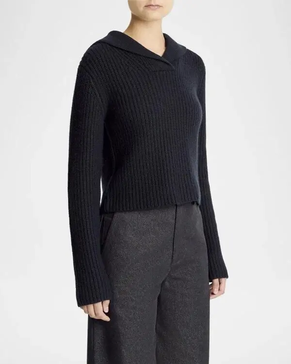 Vince Ribbed Wool-cashmere Sailor Sweater