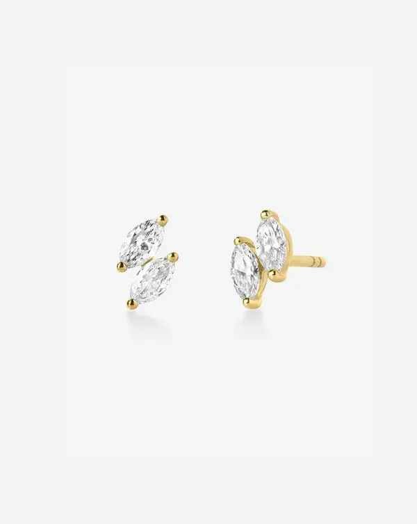 Ring Concierge Double Marquise Lab Diamond Stud Earrings - One-color