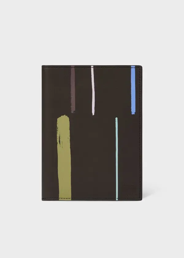 Paul Smith Painted Stripe' Leather Passport Cover