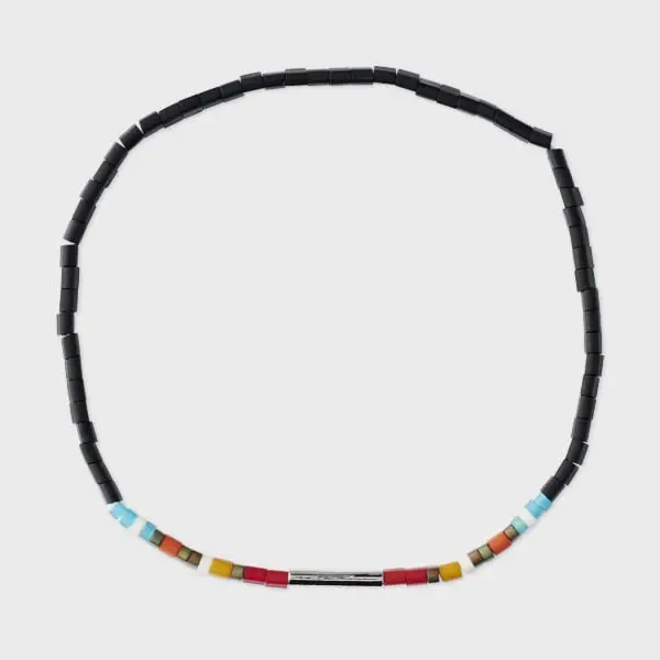Paul Smith Stripe Flat Bead Bracelet - Black
