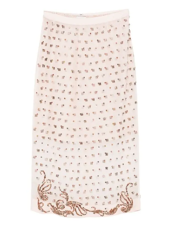 Dries Van Noten Sokna Embroidered Skirt - Pink