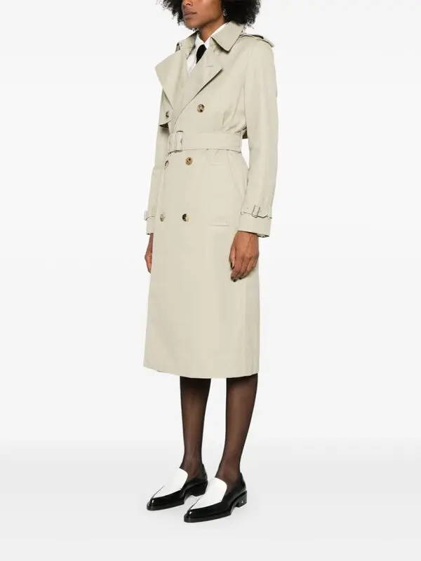 Burberry Cotton-blend Long Trench Coat - Grey