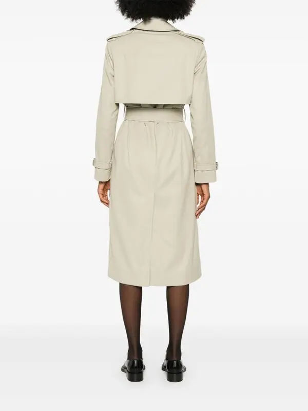 Burberry Cotton-blend Long Trench Coat - Grey